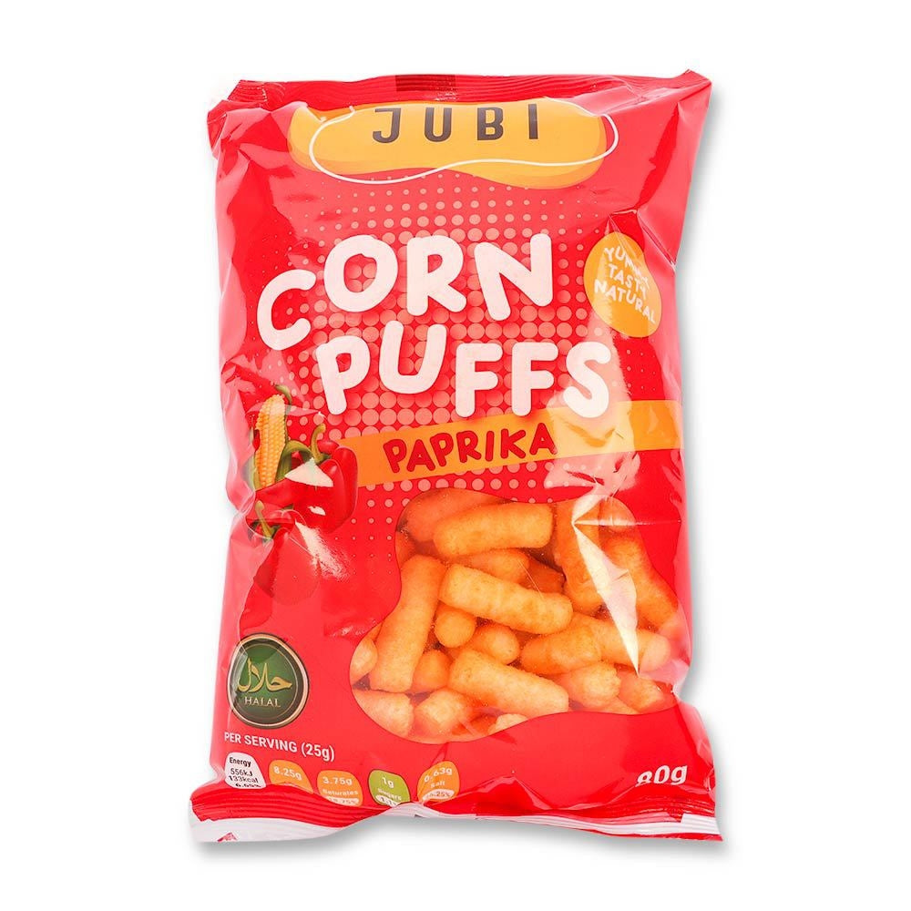 Jubi Corn Puffs Paprika 80g | Poundstretcher