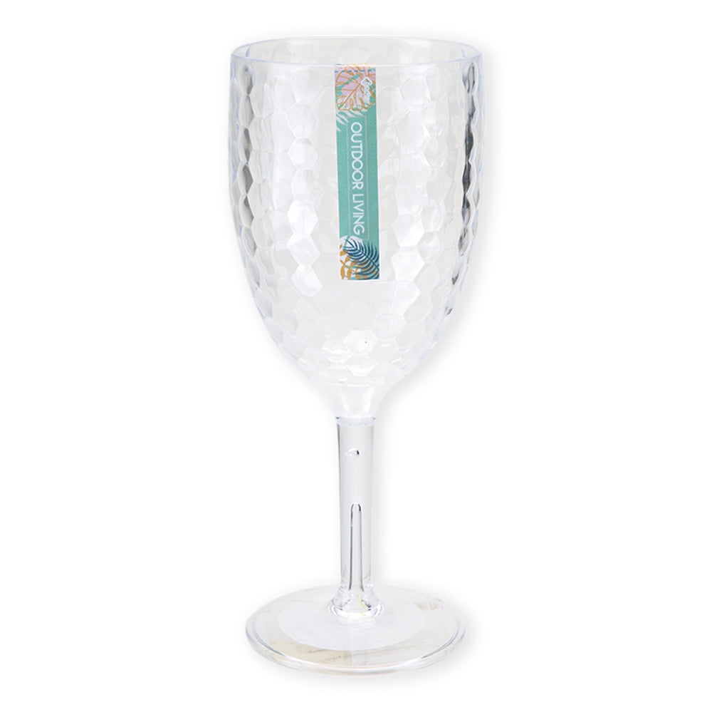 Large Dimpler Effect Plastic Wine Glass – Poundstretcher