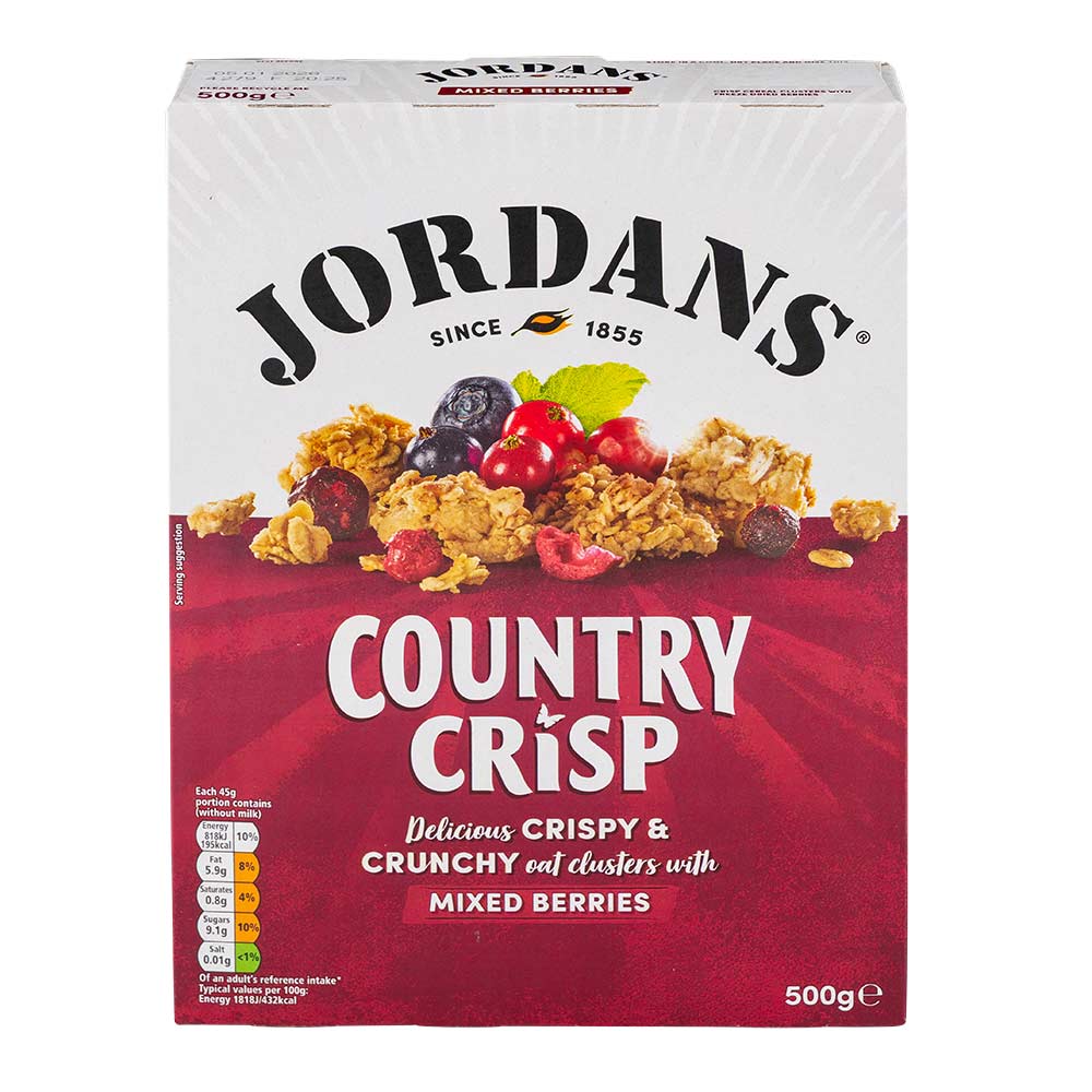 Jordans Country Crisp Mixed Berries Cereal 500g | Poundstretcher