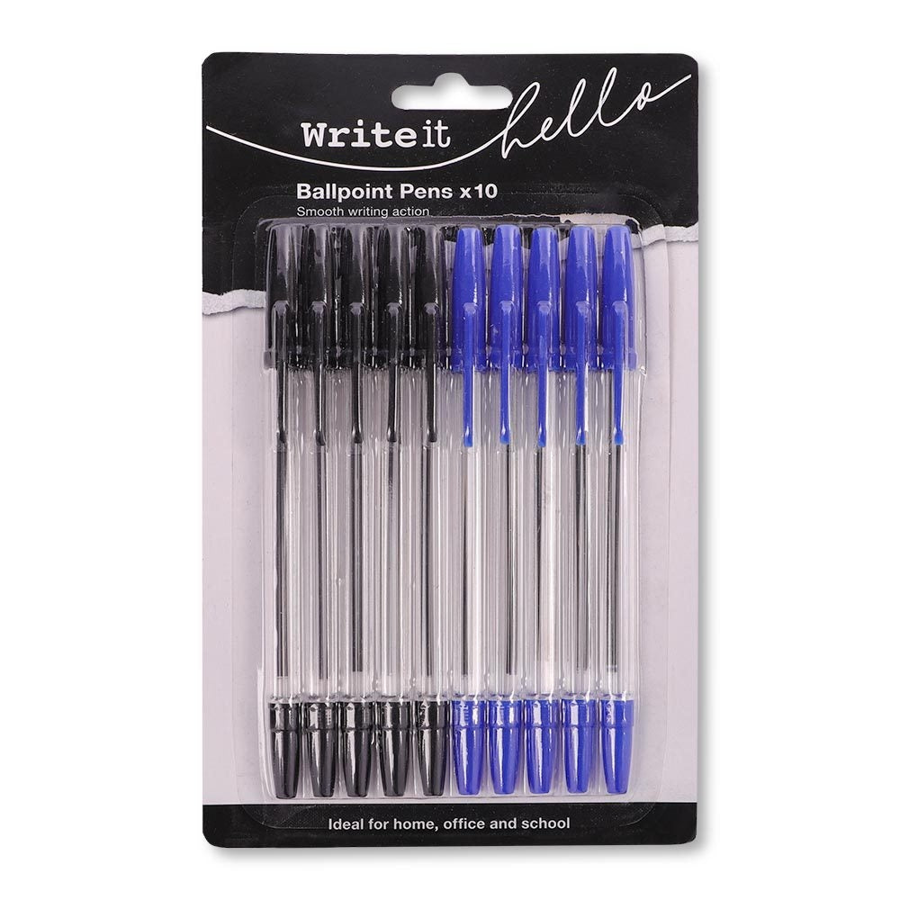Ballpoint Pens 10 Pack | Poundstretcher